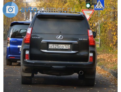 а525со125, Lexus GX (Maritime (Primorye) Krai) License plate Russia