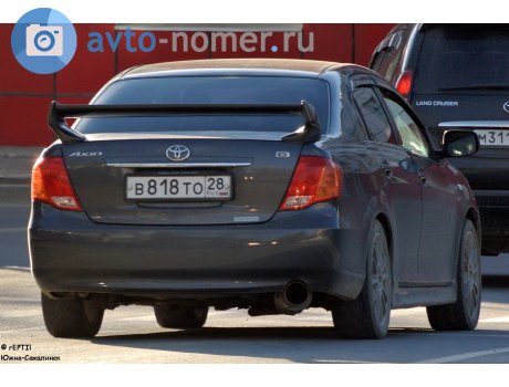 в818то28, Toyota Corolla Axio (Amur Oblast) License plate Russia