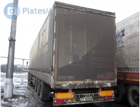 27 CH 558, Tirsan (Gaziantep) License plate of Turkey