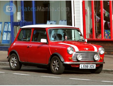 L598 XDX, Rover Mini (Ipswich) License plate of the United Kingdom